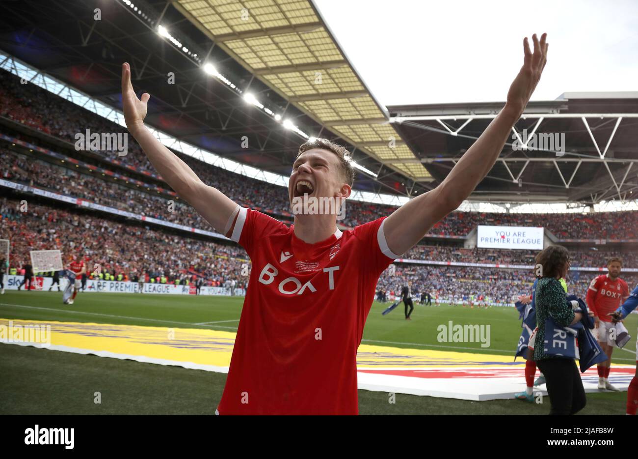 London, UK. 29th May, 2022. Ryan Yates (NF) celebrates at the ...