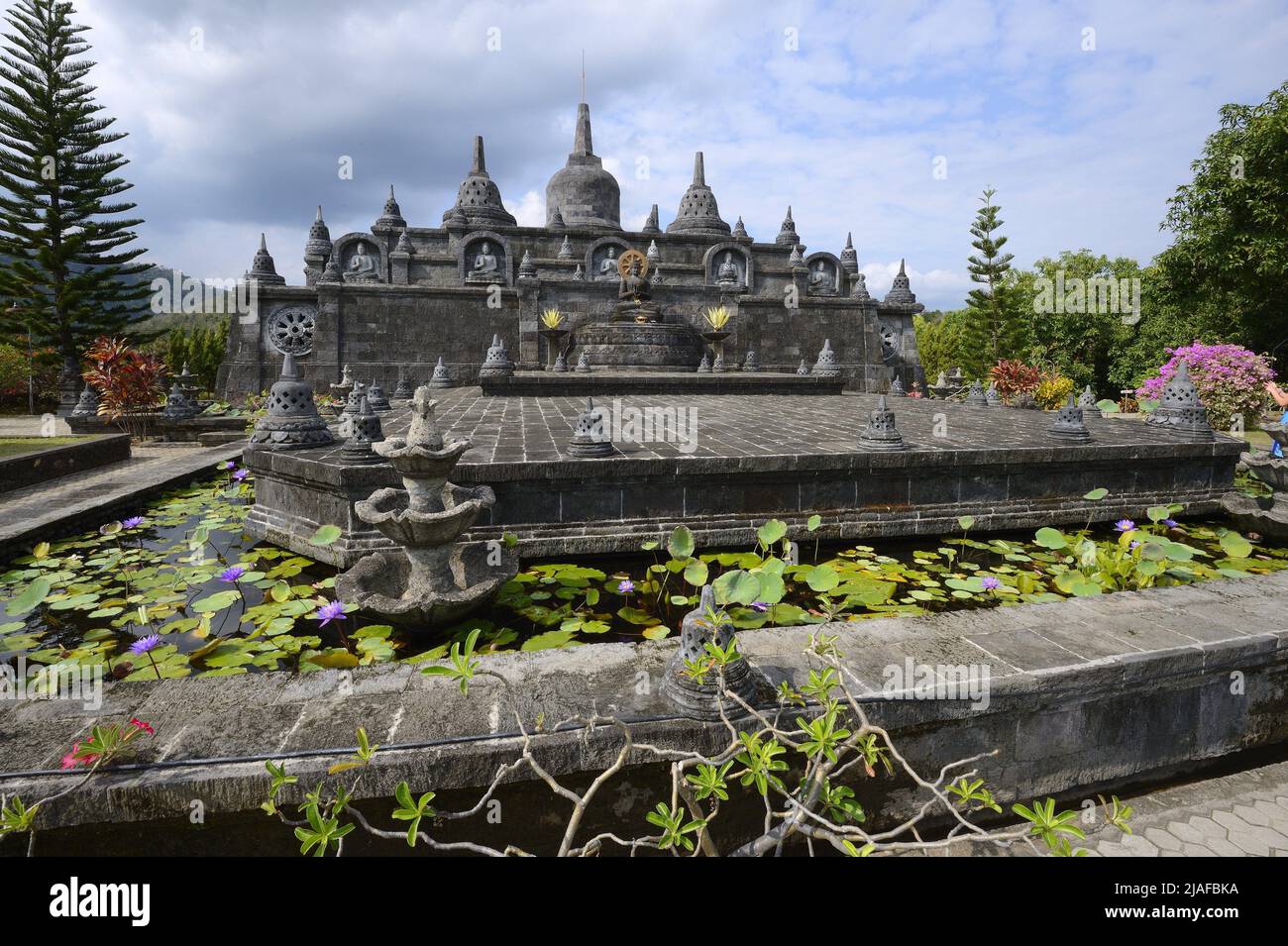 Huge altar at the outdoor area of the Buddhistic monastery Brahma ...