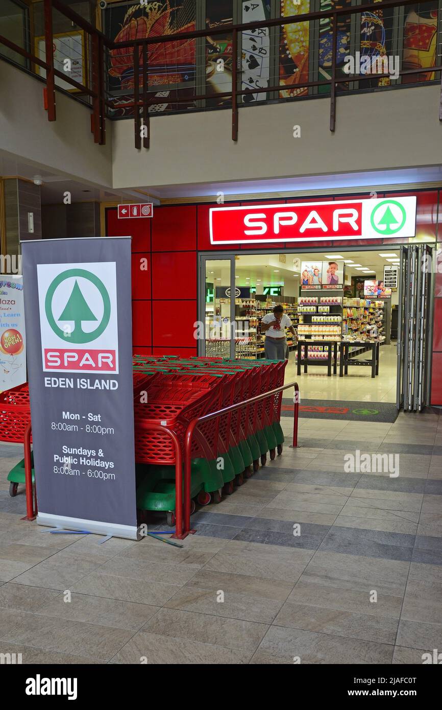 SPAR supermarket in a luxury shopping centre on the artificial Eden ...
