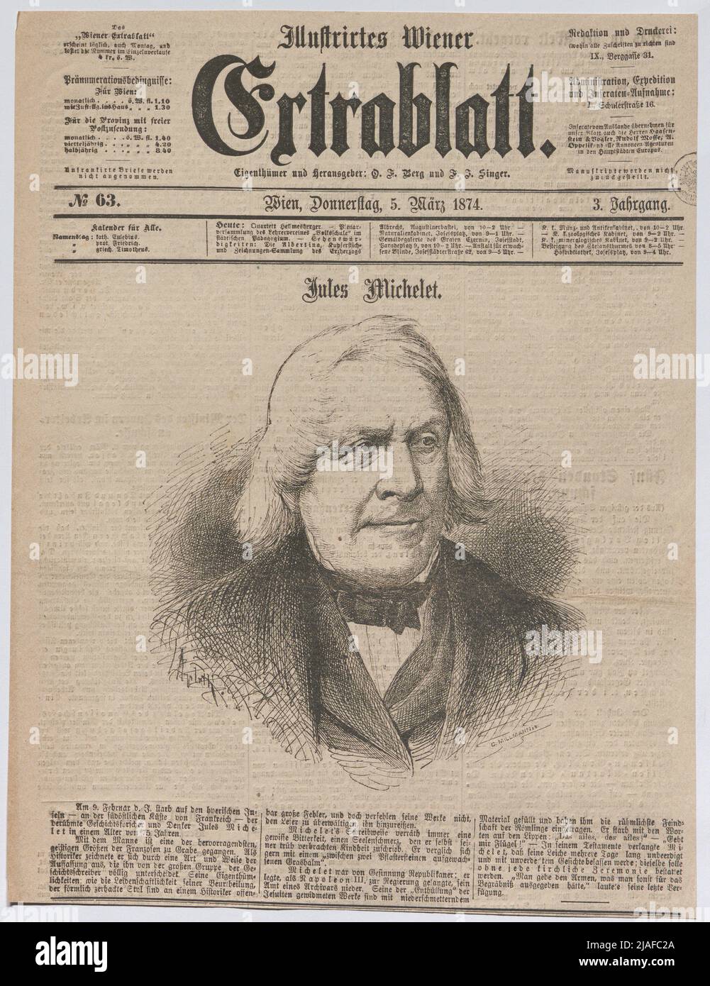 Jules Michelet. ". Jules Michelet, historian (title page of ...