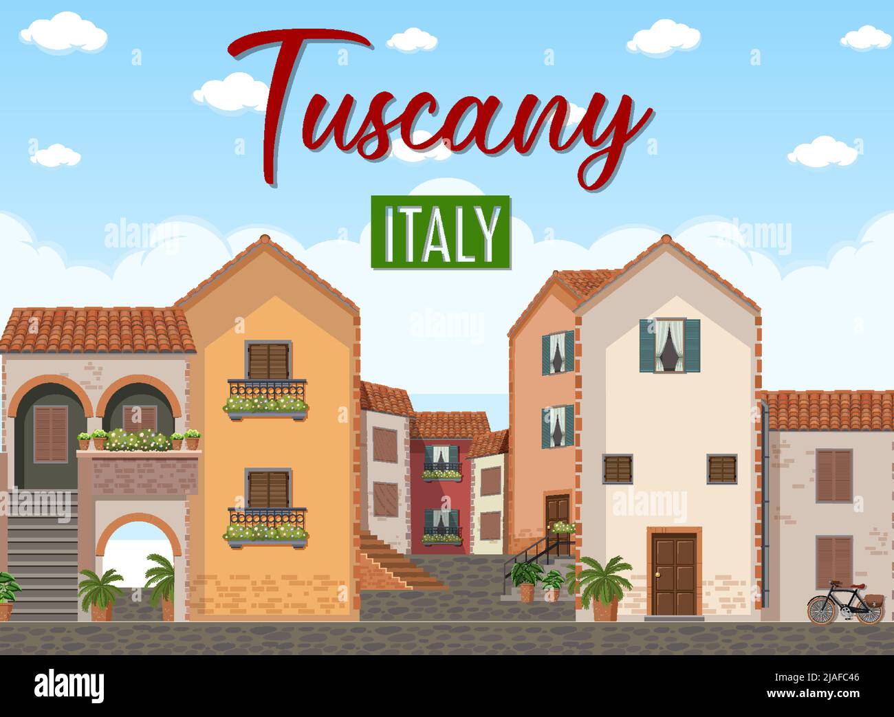 Tuscany Italy Landmark Logo Banner illustration Stock Vector Image ...