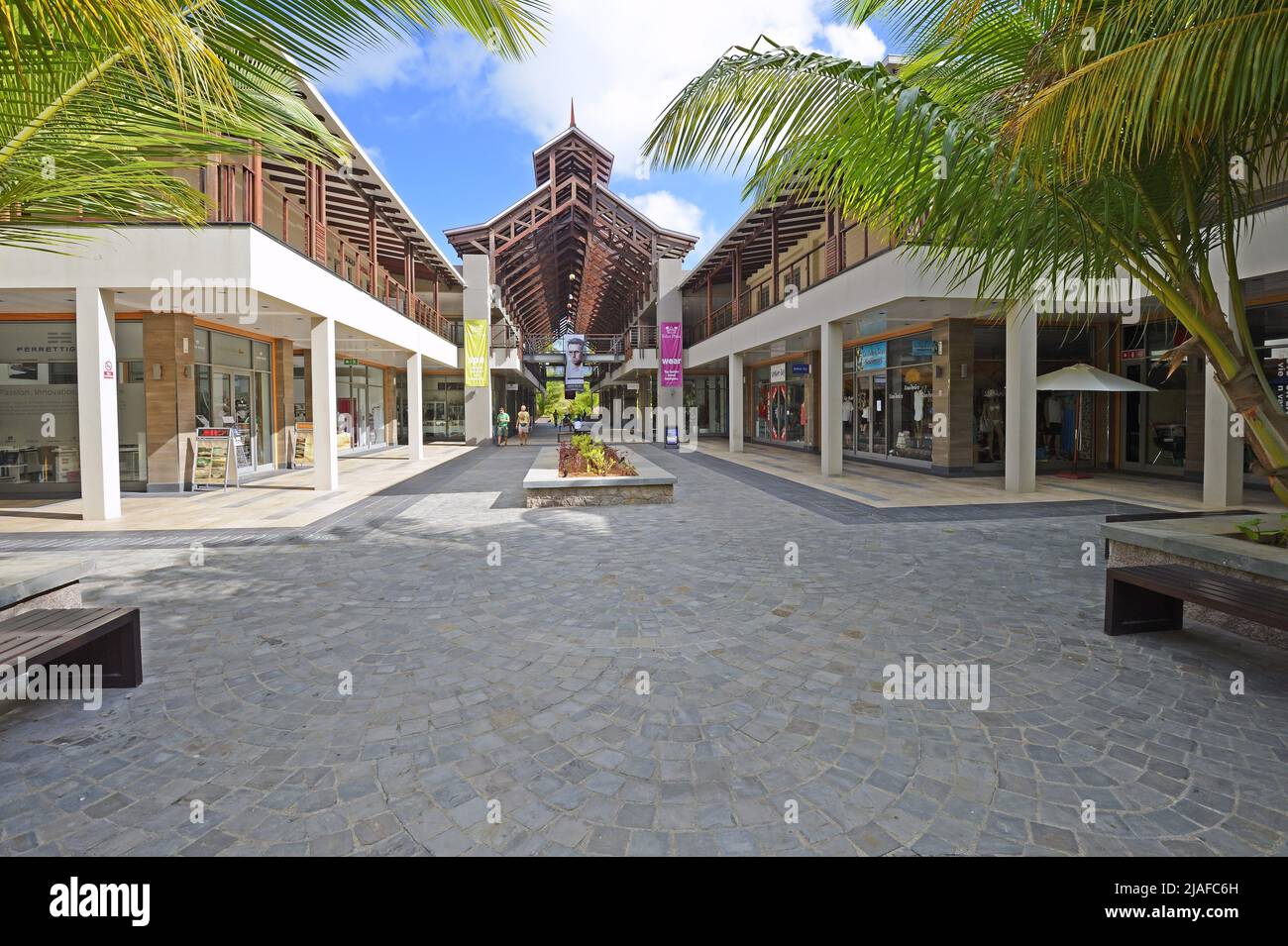 Luxury mall on the artificial Eden Island near Mahe, Seychelles, Mahe ...