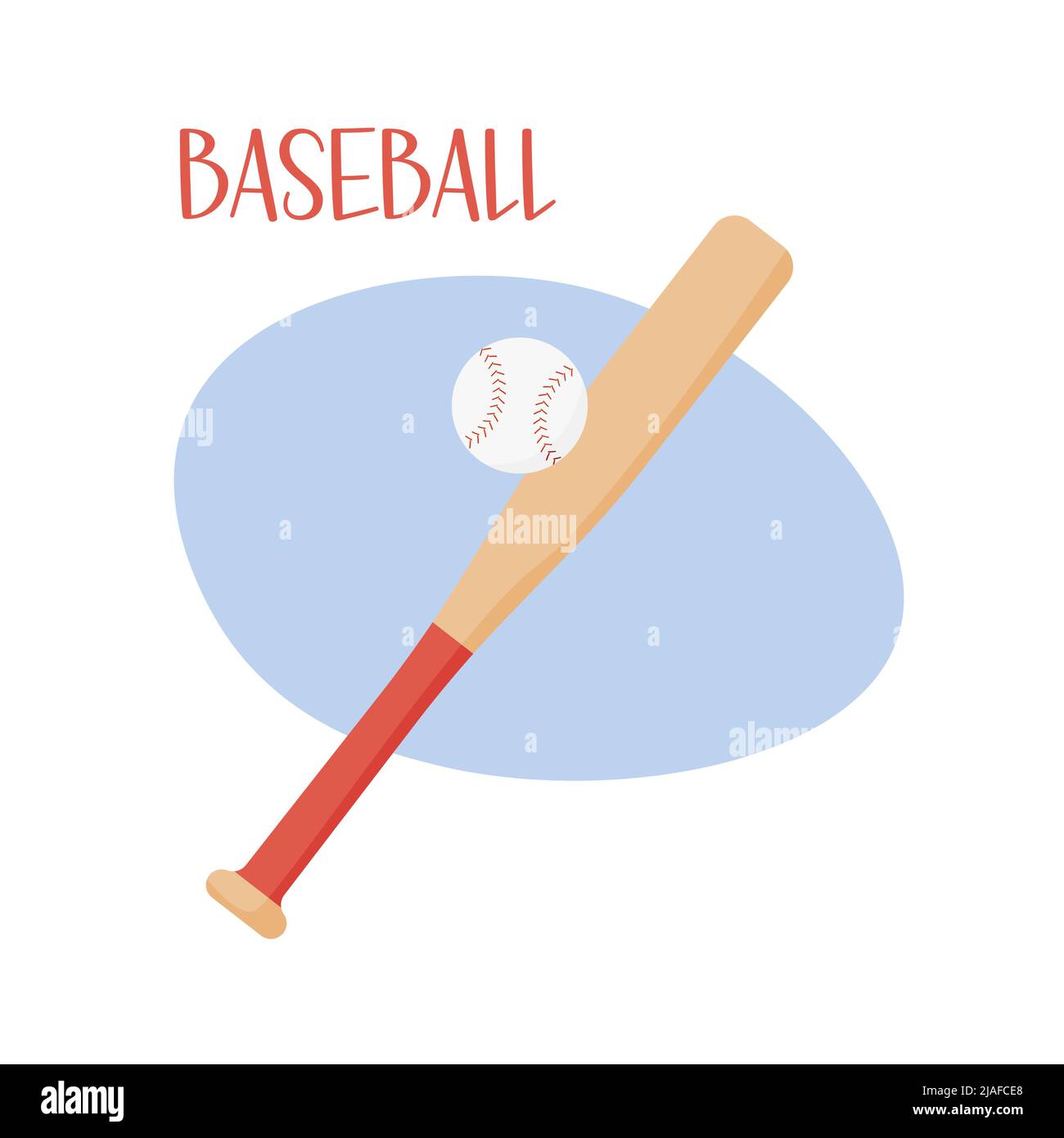 Baseball bat and ball isolated. Baseball team sports game. Vector flat ...