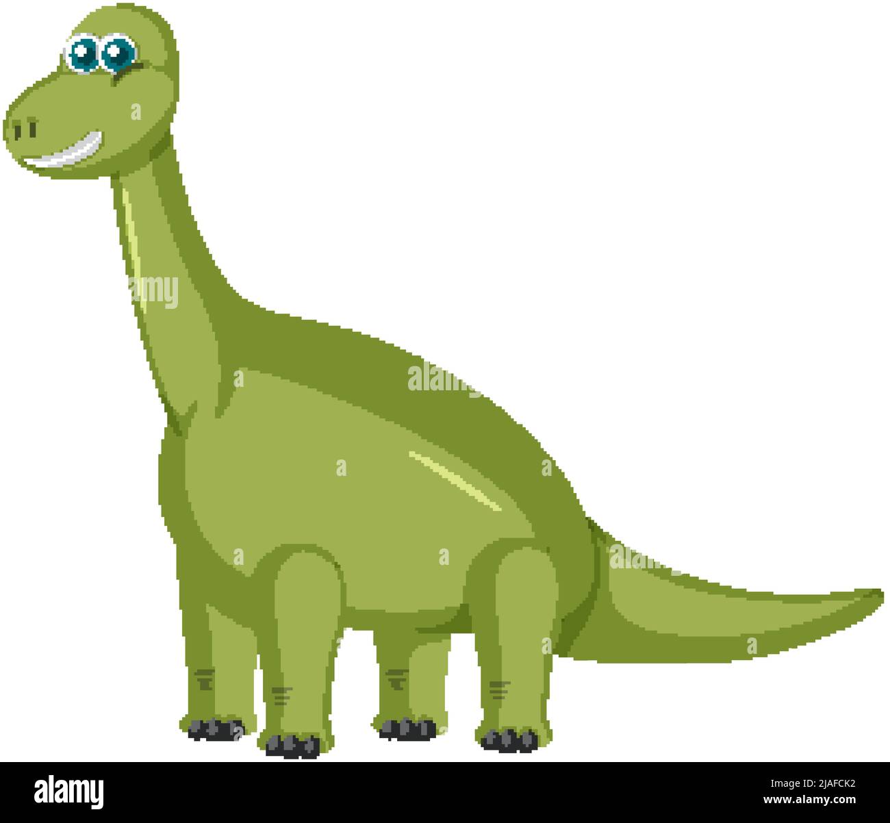 Cute Brachiosaurus Dinosaur Cartoon illustration Stock Vector Image ...