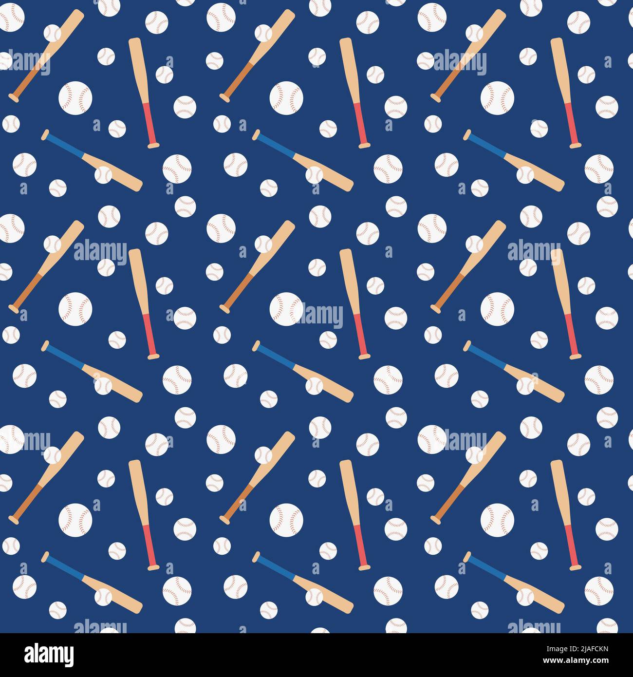 Baseball pattern. Seamless blue background with balls and bats for ...
