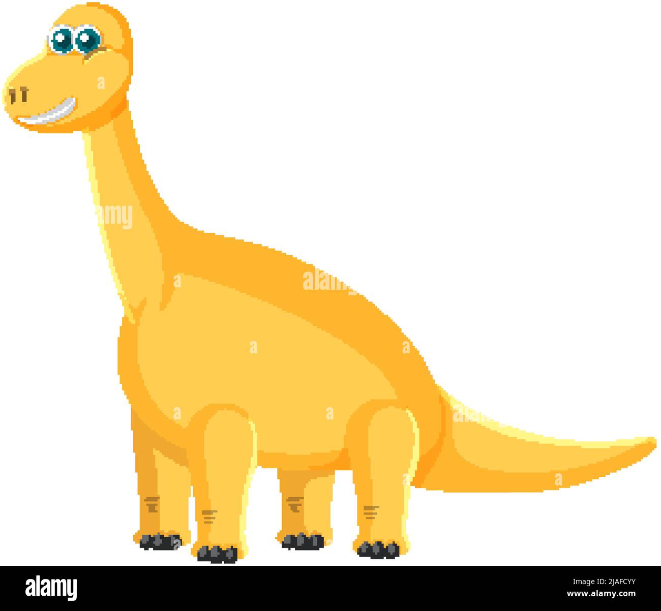 Cute Brachiosaurus Dinosaur Cartoon illustration Stock Vector Image ...