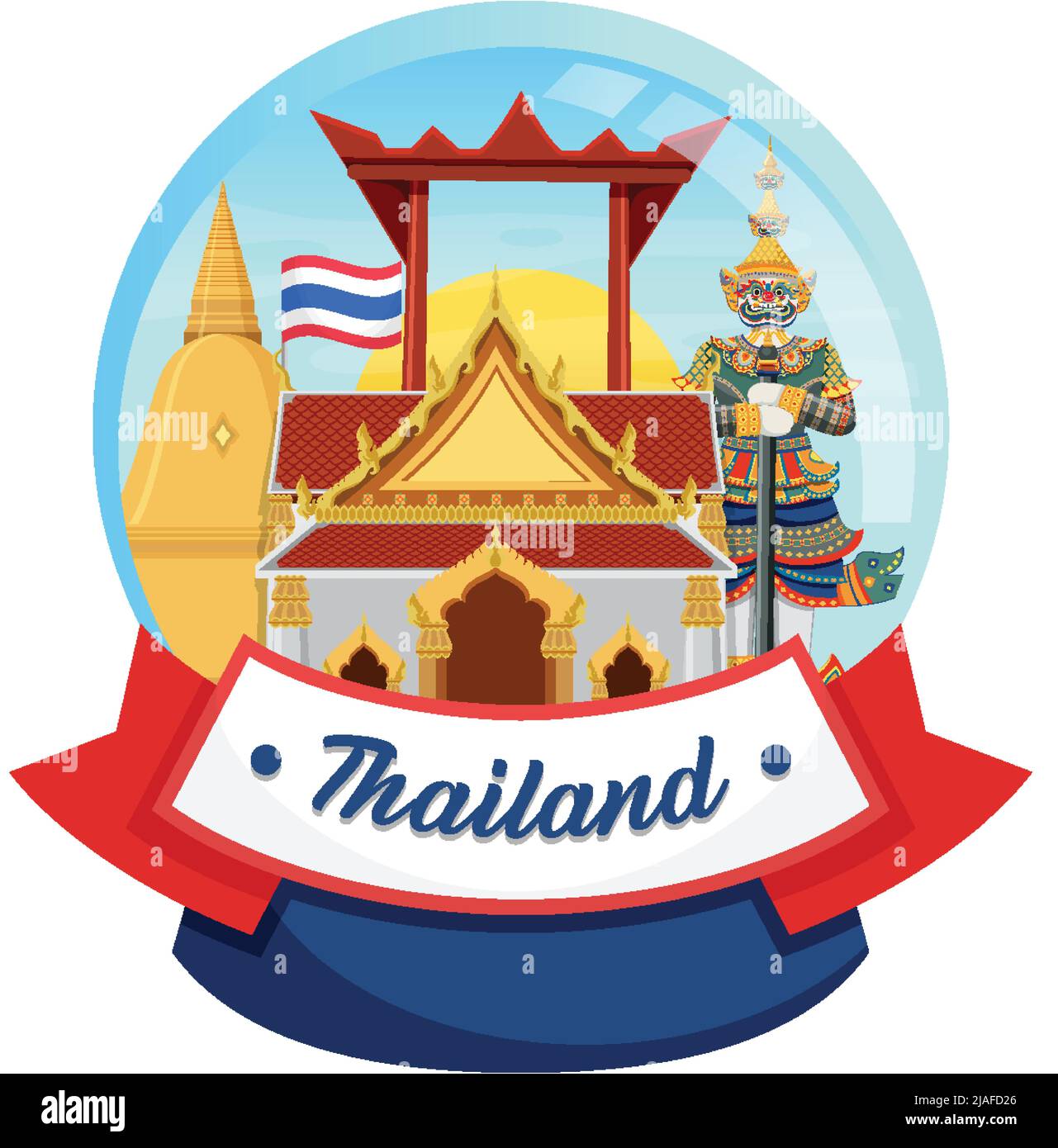 Bangkok Thailand Landmark Logo Banner illustration Stock Vector Image ...