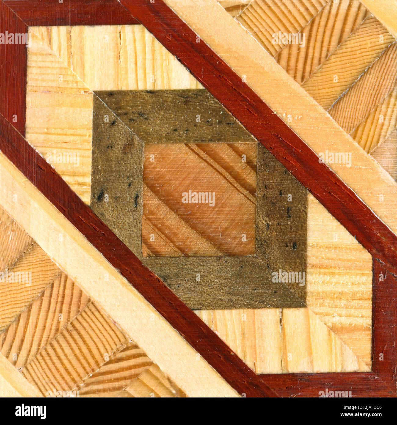 Wooden marquetry, patterns created from the combination of different ...