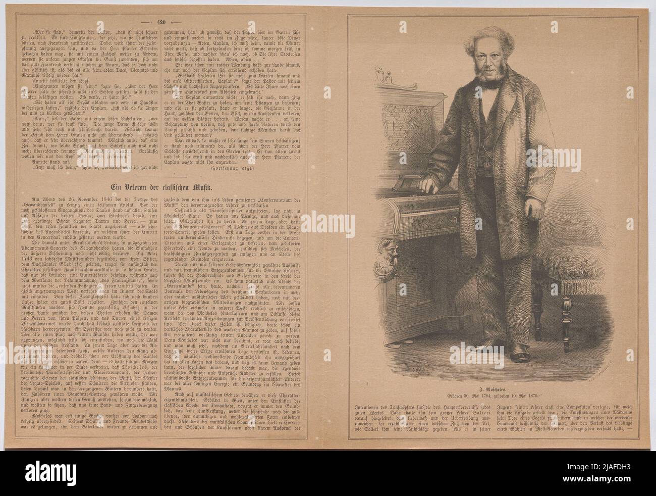 I. Moscheles. Born May 30, 1794, died May 10, 1870. ". Portrait and ...