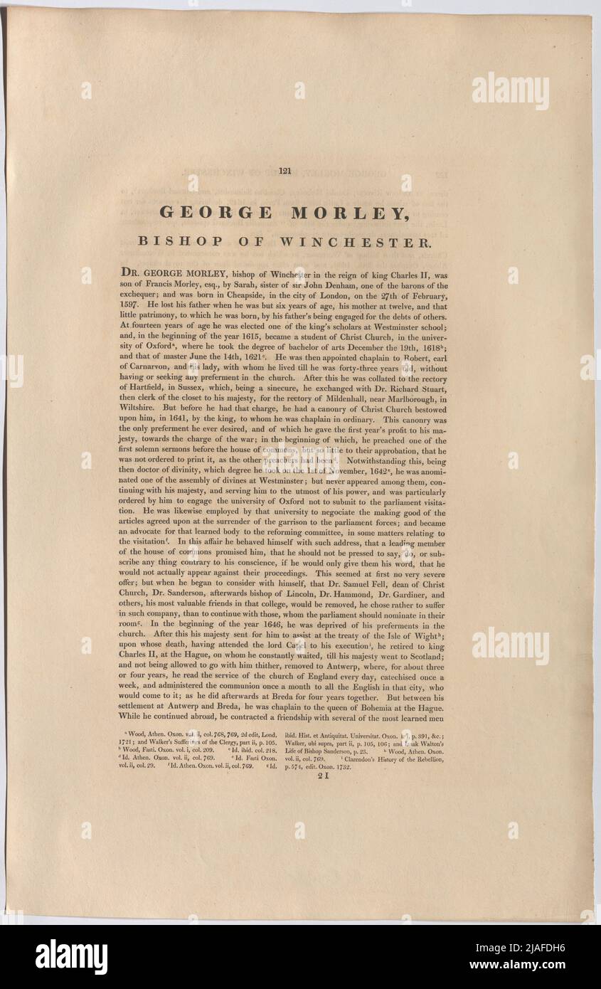 George Morley, bizy of Winchester. "Biography Von George Morley Von ...