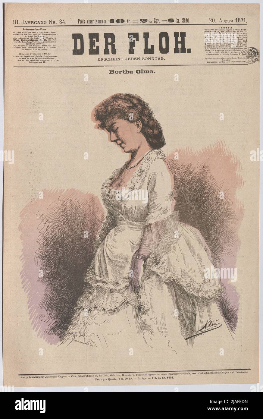 Bertha Olma. ". Singer Bertha Olma (title page of" Der Floh "). Karl Klic (1841-1926), Artist ...