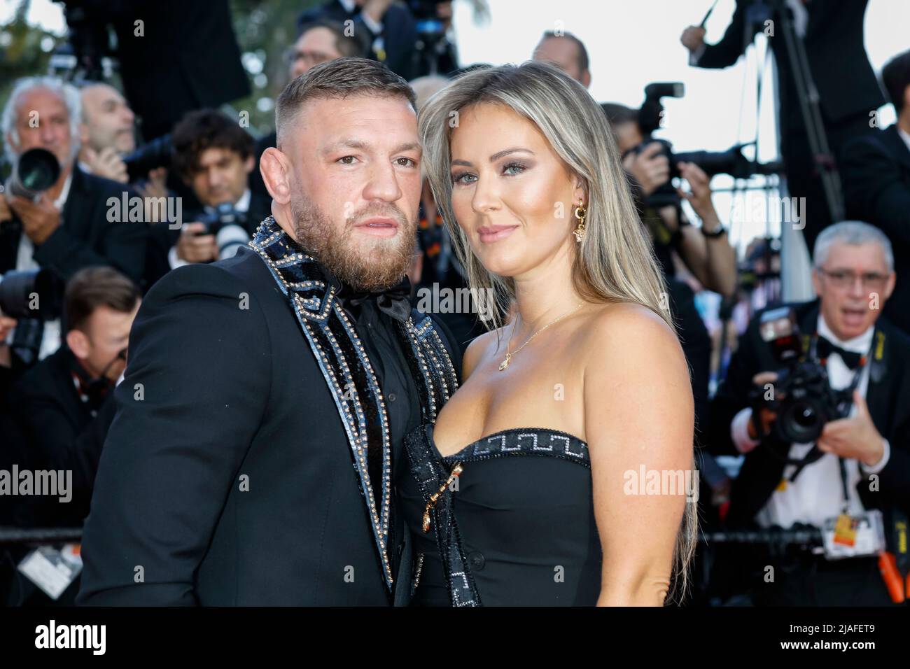 Conor McGregor and Dee Devlin attend the premiere of 'Elvis' during the ...