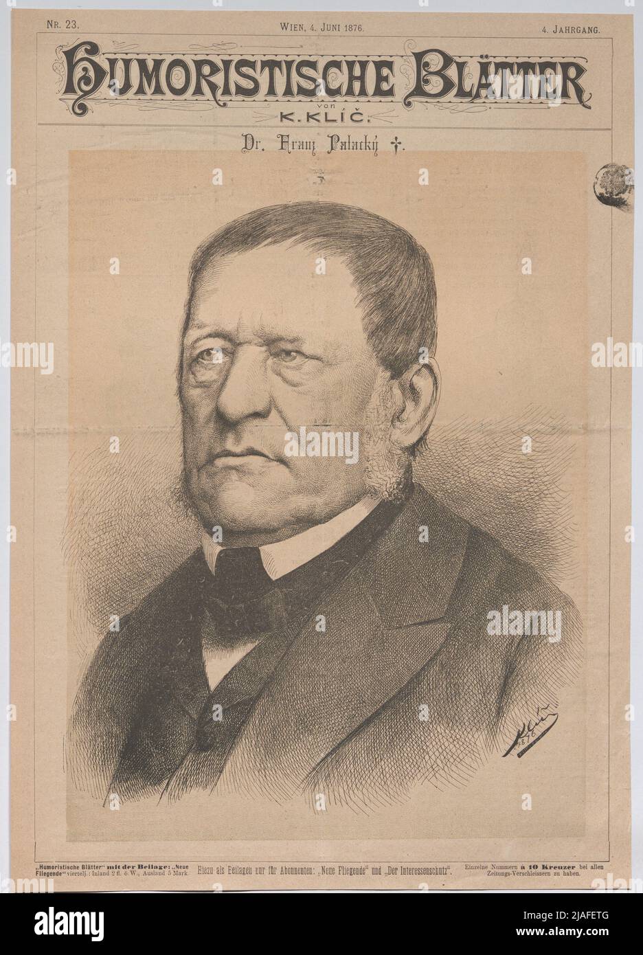 Dr. Franz Palacký +. ". Frantisek Palacký (title page of" humorous ...