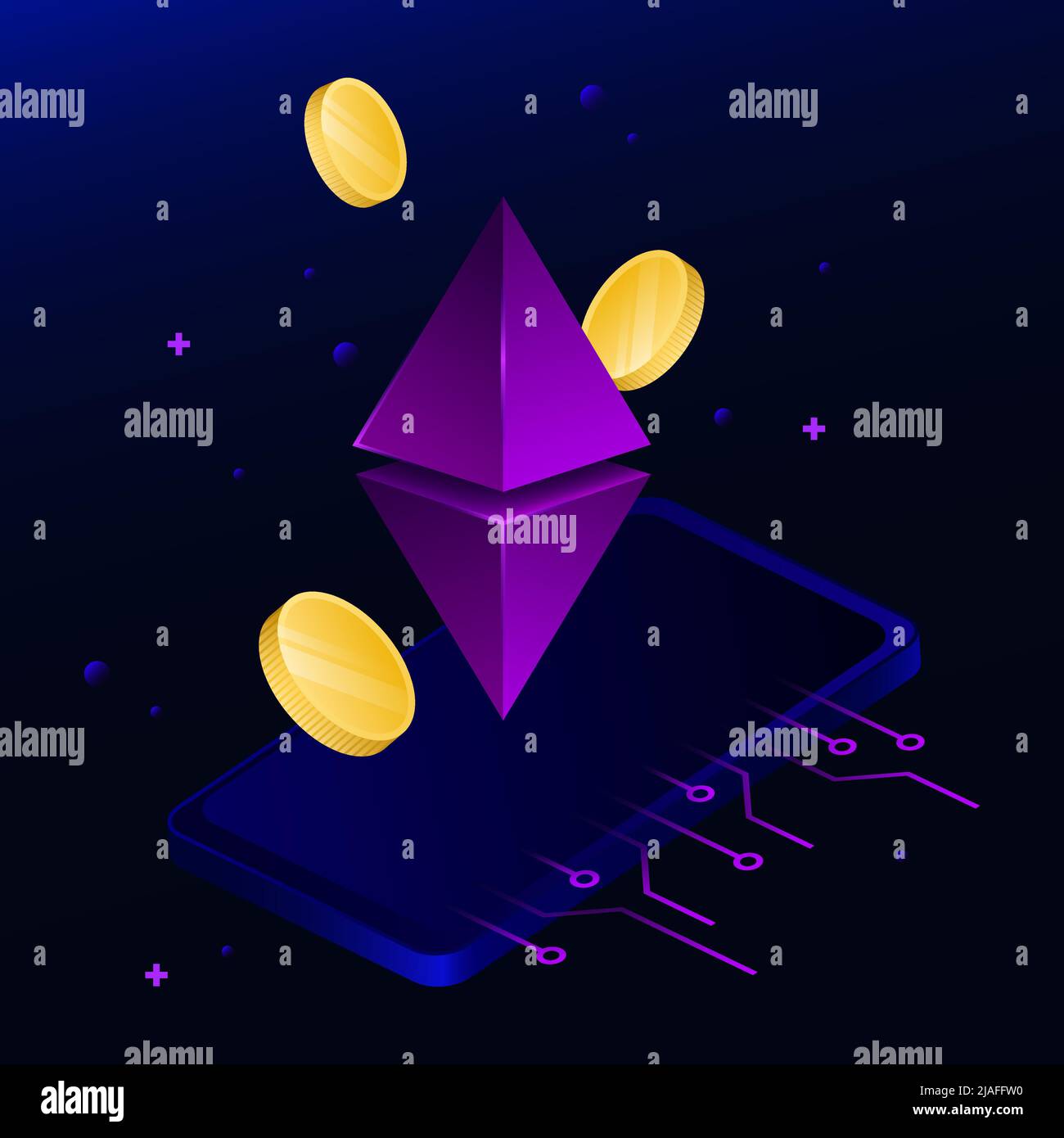 Isometric Rhomb. Wireless Technology Illustration. Diamond on the ...