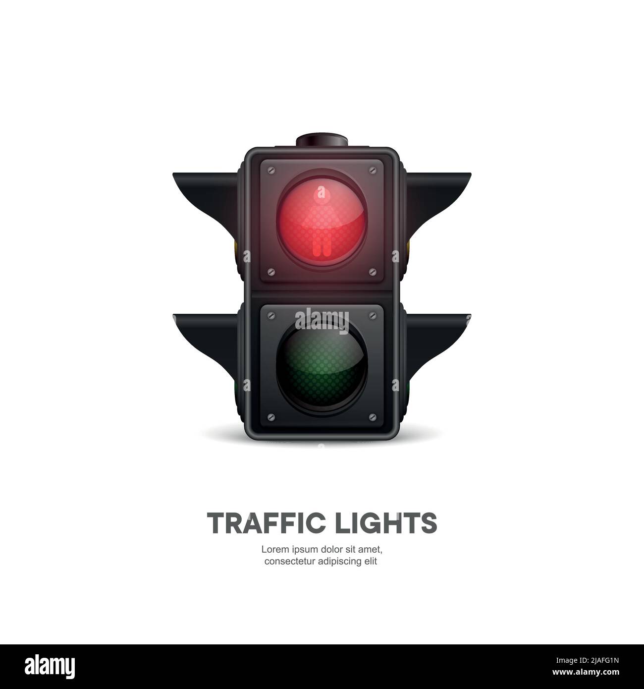 Vector Banner with 3d Realistic Detailed Road Traffic Lights Isolated ...