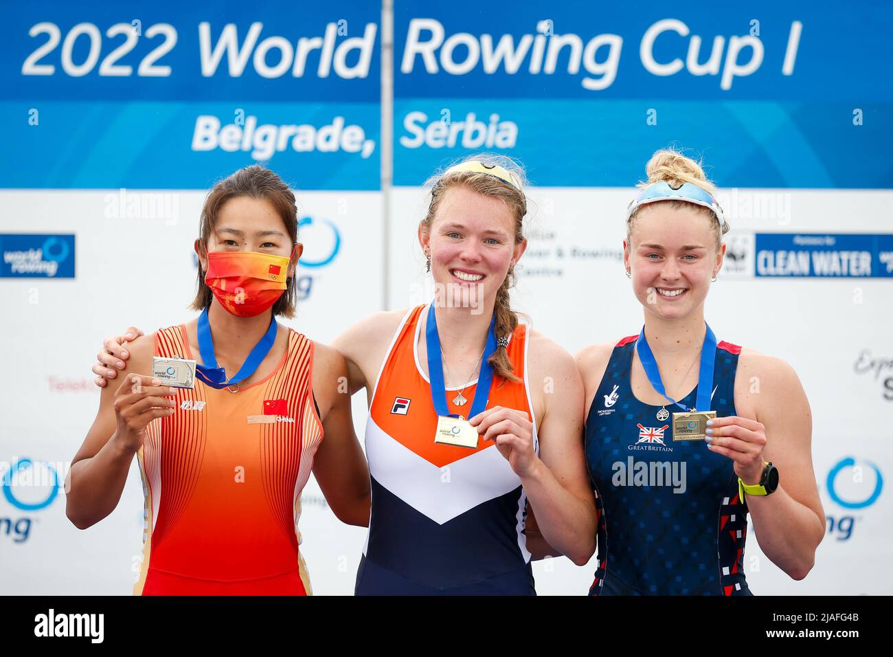 BELGRADE, SERBIA - MAY 29: Shiyu Lu of China, Karolien Florijn of the ...