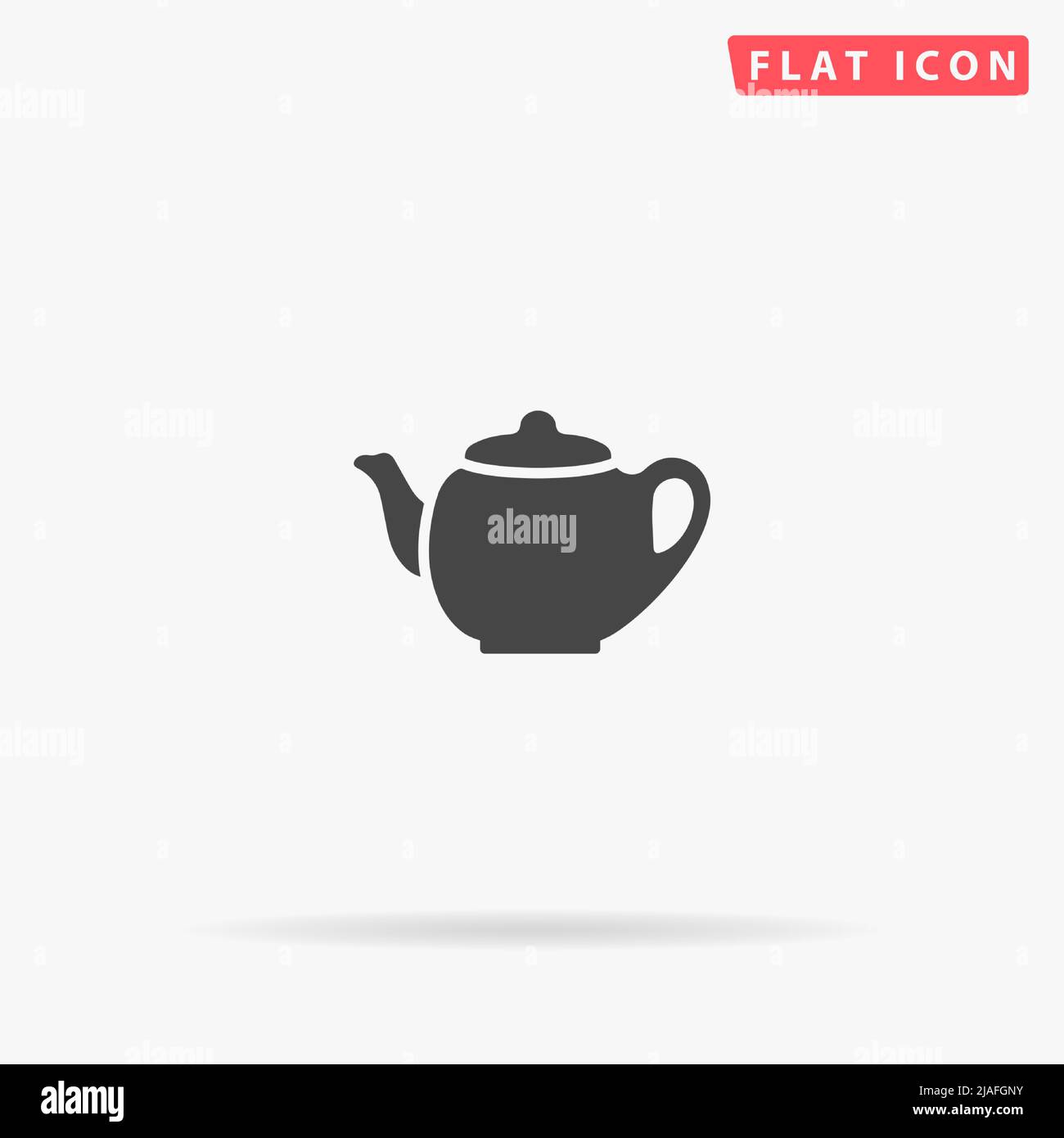 Teapot flat vector icon. Hand drawn style design illustrations Stock ...