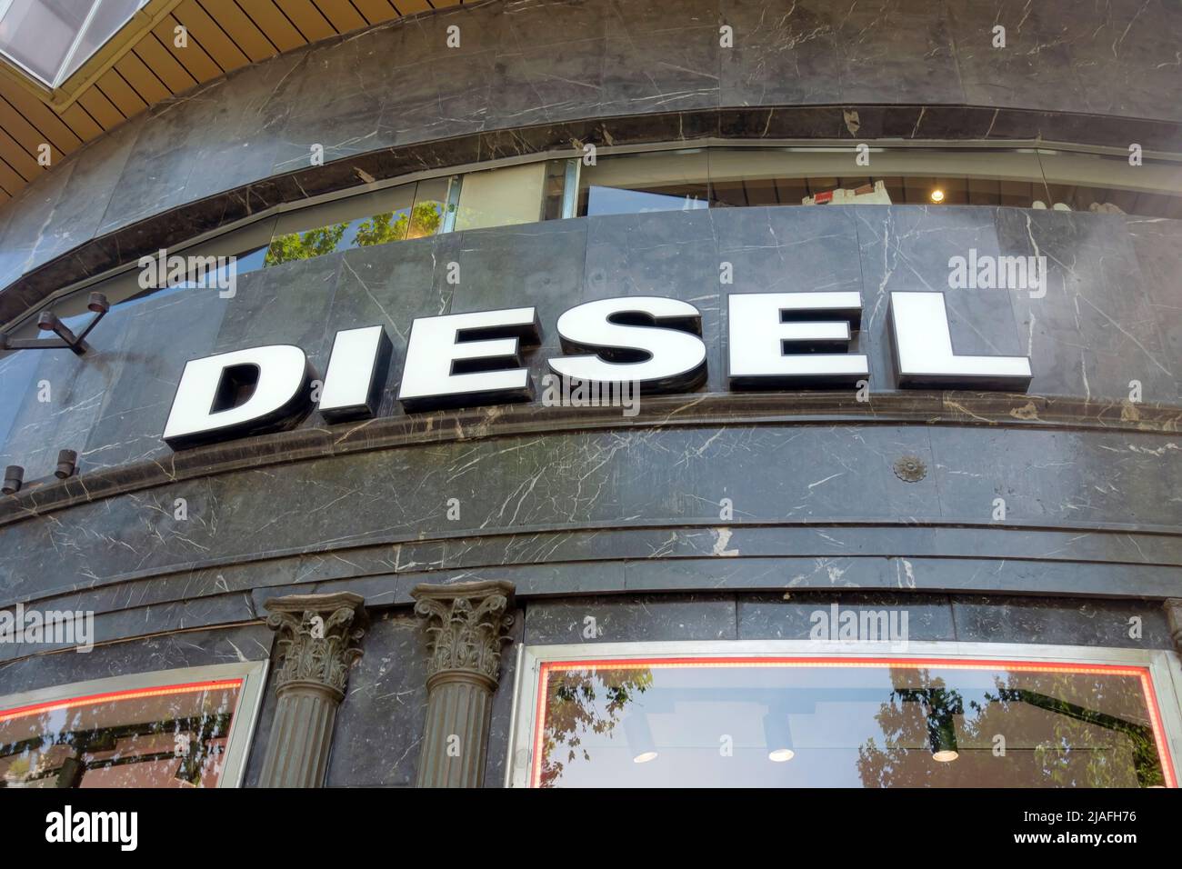 Barcelona Spain - May 9, 2022 Diesel store. Diesel is an Italian retail ...