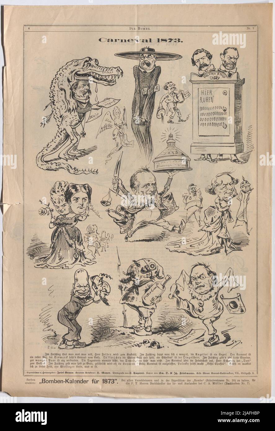 Carneval 1873 "." Carneval 1873 "; celebrities in cladding, and a ...