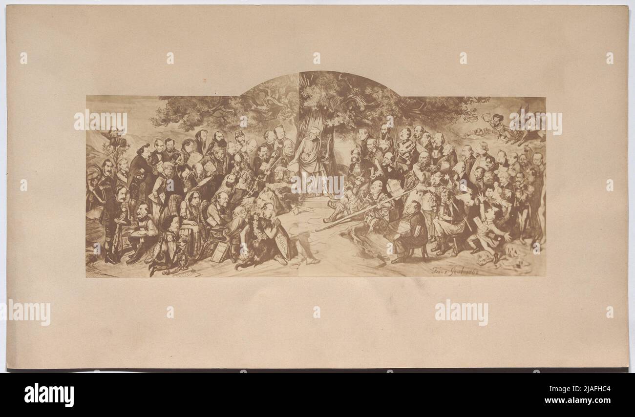 Caricature on the Austrian poet scene; the "Austrian parneass ...