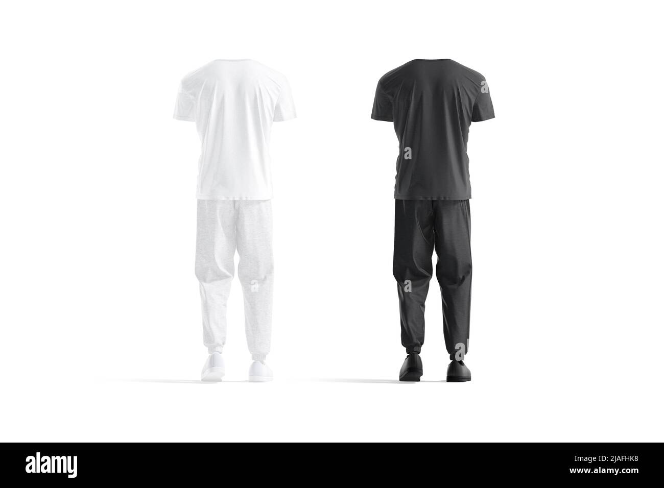 Blank black and white white sport uniform mockup, back view Stock Photo ...