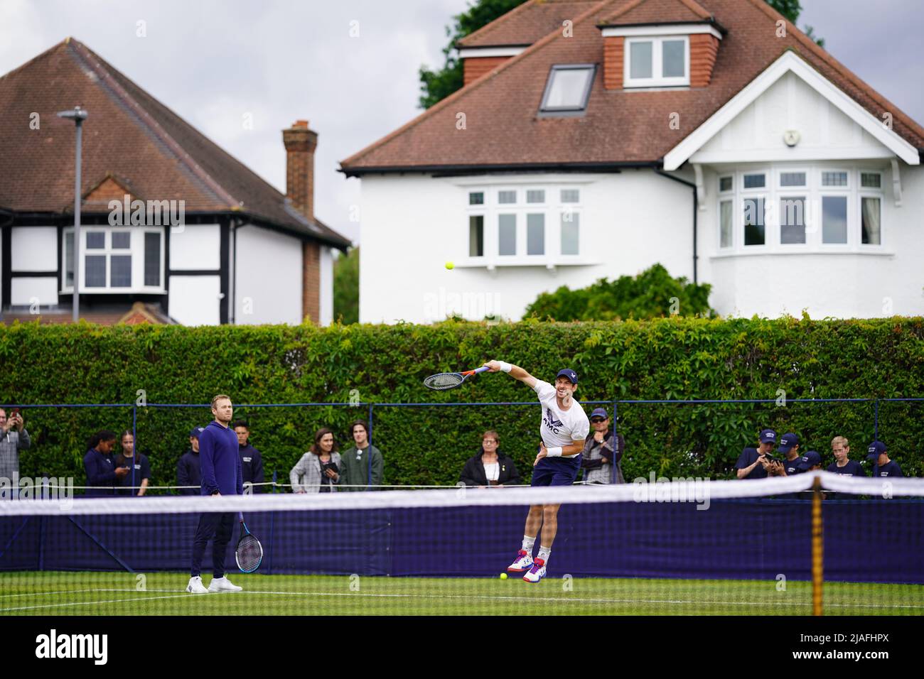 Andy Murray on the practice courts during day two of the Surbiton ...