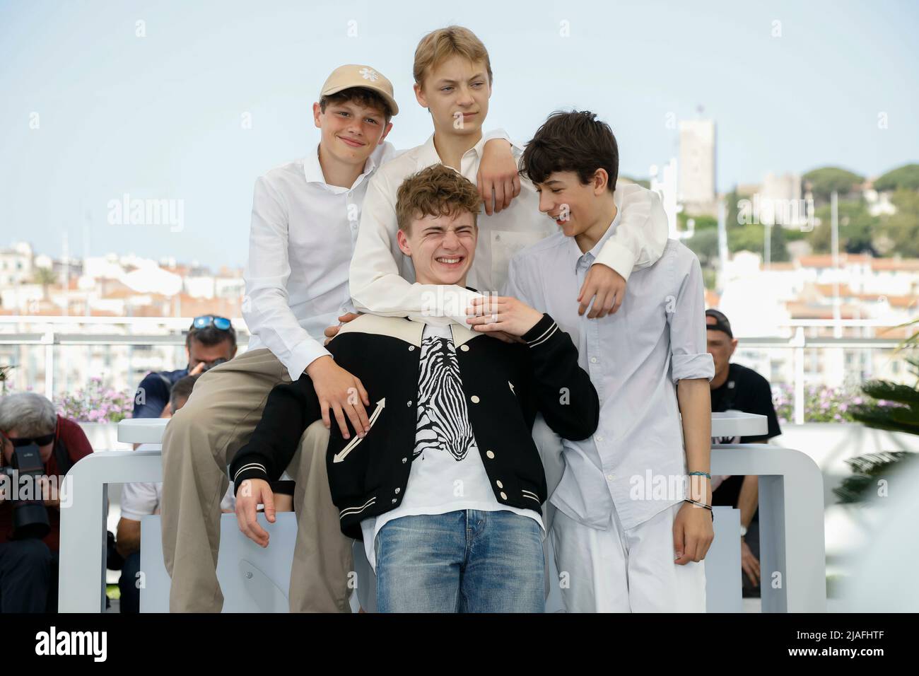 Eden Dambrine (l-r), Leon Bataille, Igor van Dessel and Gustav De Waele ...