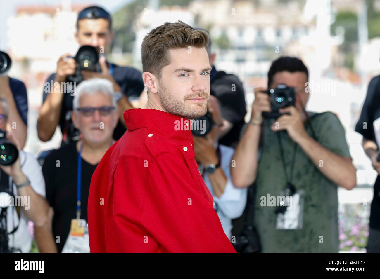 Lukas Dhont poses at the photocall of 'Close' during the 75th Cannes ...