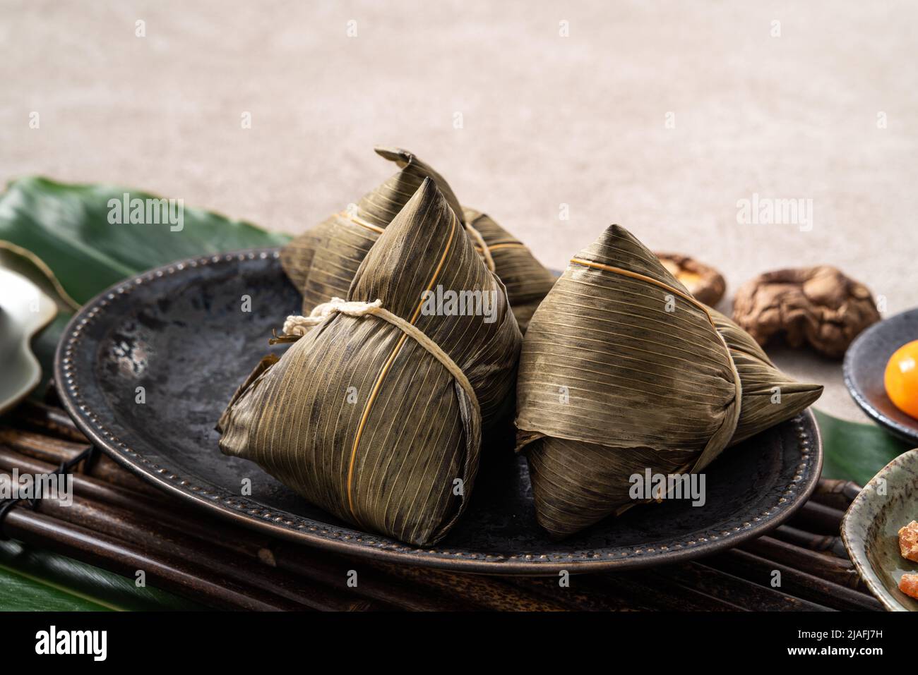 Zongzi. Close up design concept of rice dumpling for traditional ...