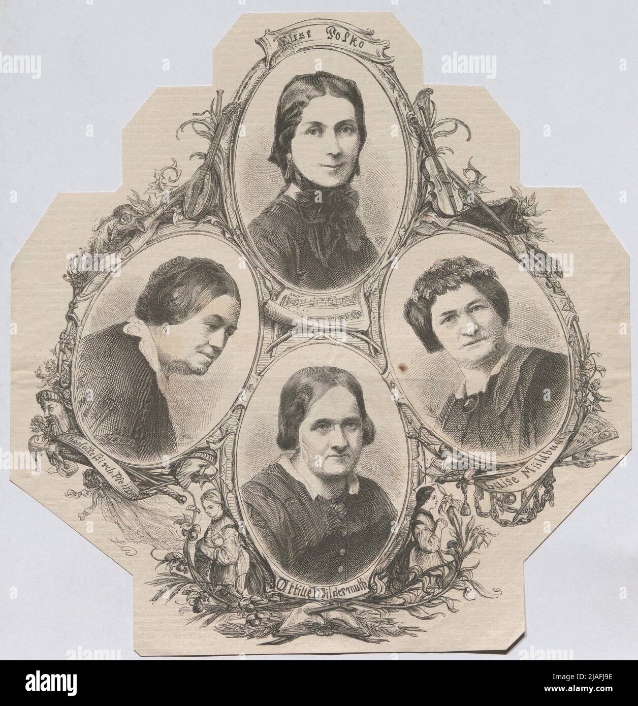 German artists; Luise Mühlbach, writer, Elise Polko, poet and singer ...