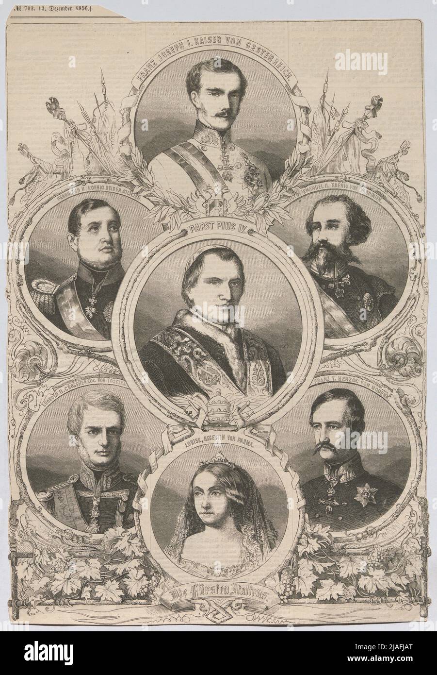 The princes of Italy. ". The princes; Franz Joseph I, Viktor Emanuel II ...