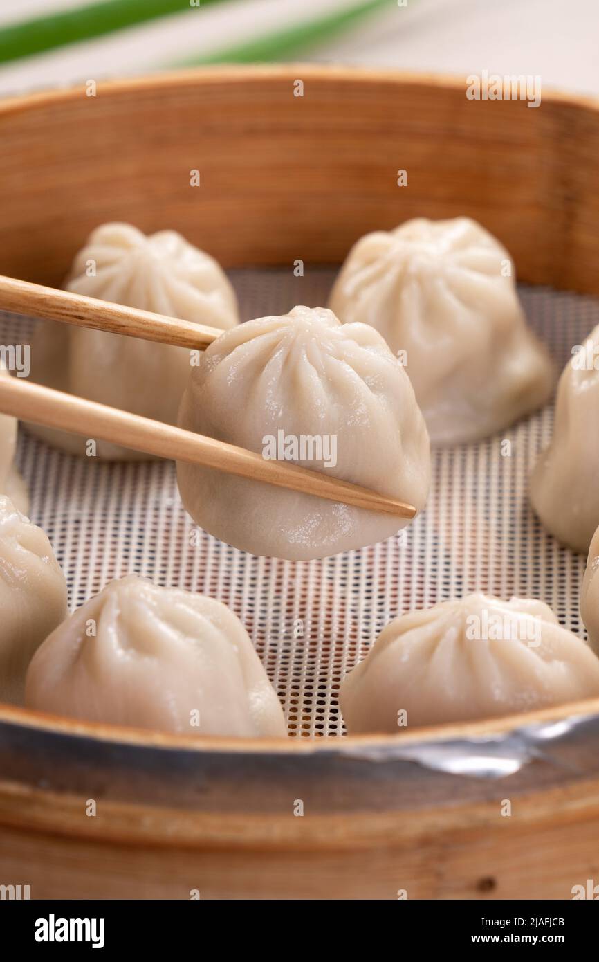 Steamed pork soup dumplings named Xiao long bao in Taiwan, Taiwanese ...