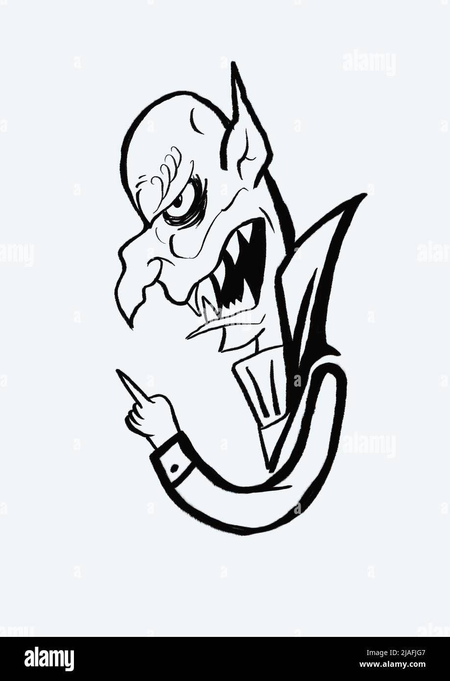 Scary Vampire Drawing Easy