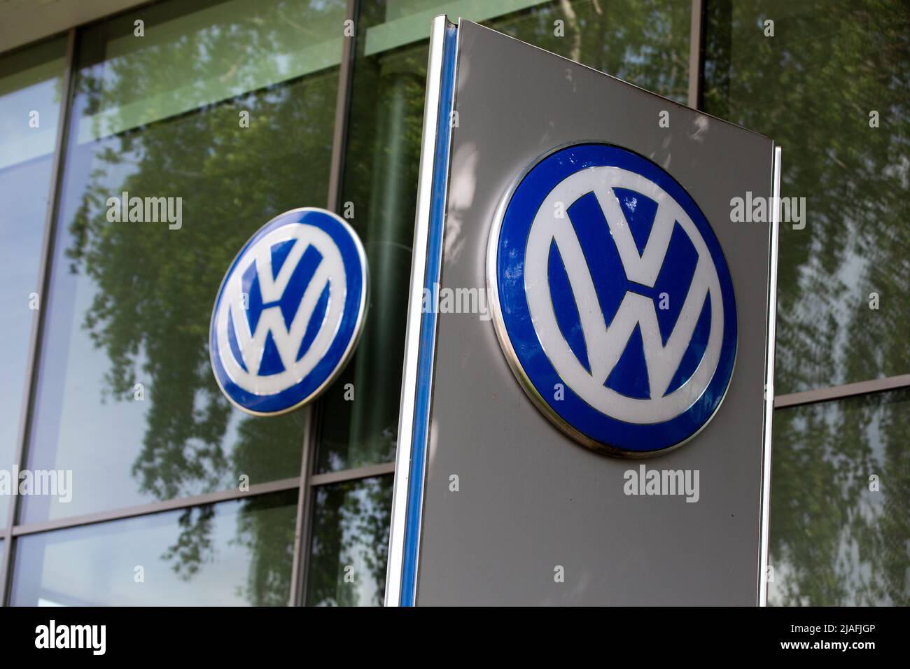 Volkswagen, VW - Symbols On A Volkswagens Branch. German Car Company ...