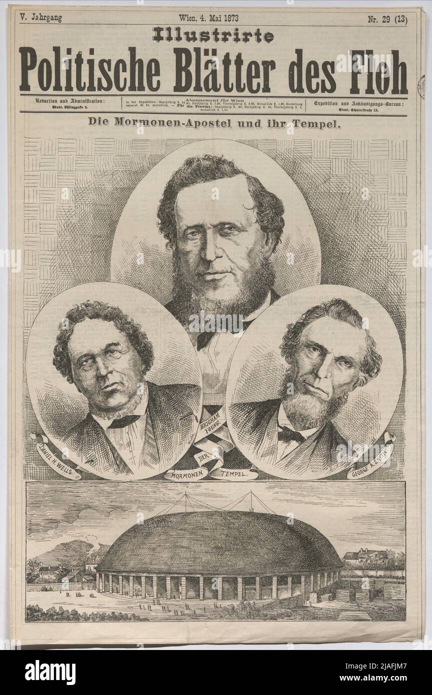 The Mormon apostles and their temple. " artist Stock Photo - Alamy
