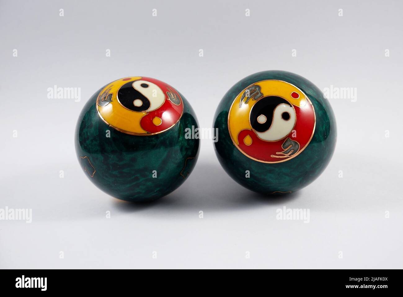 Meditation balls. Chinese balls baoding on white background Stock Photo ...