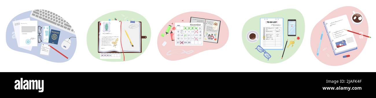 Documents set for different purpose vector scene Stock Vector Image ...