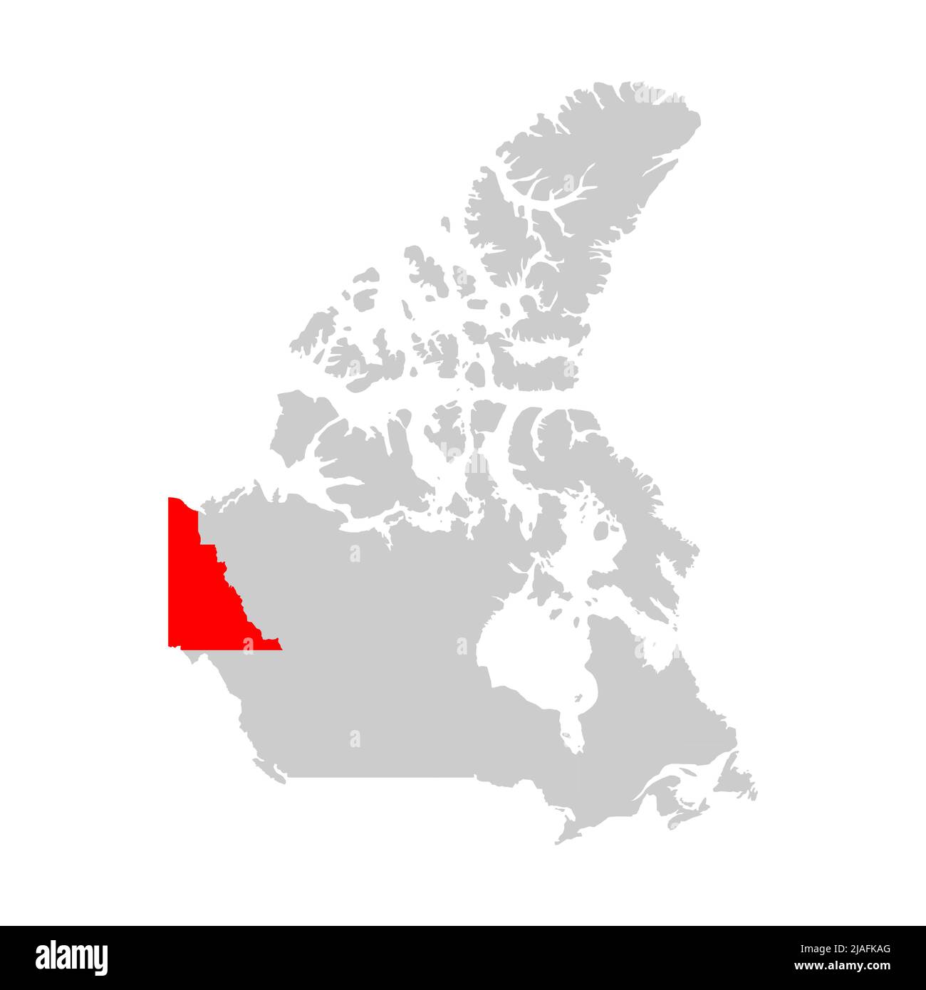 Yukon territory highlighted on the map of Canada Stock Vector Image ...