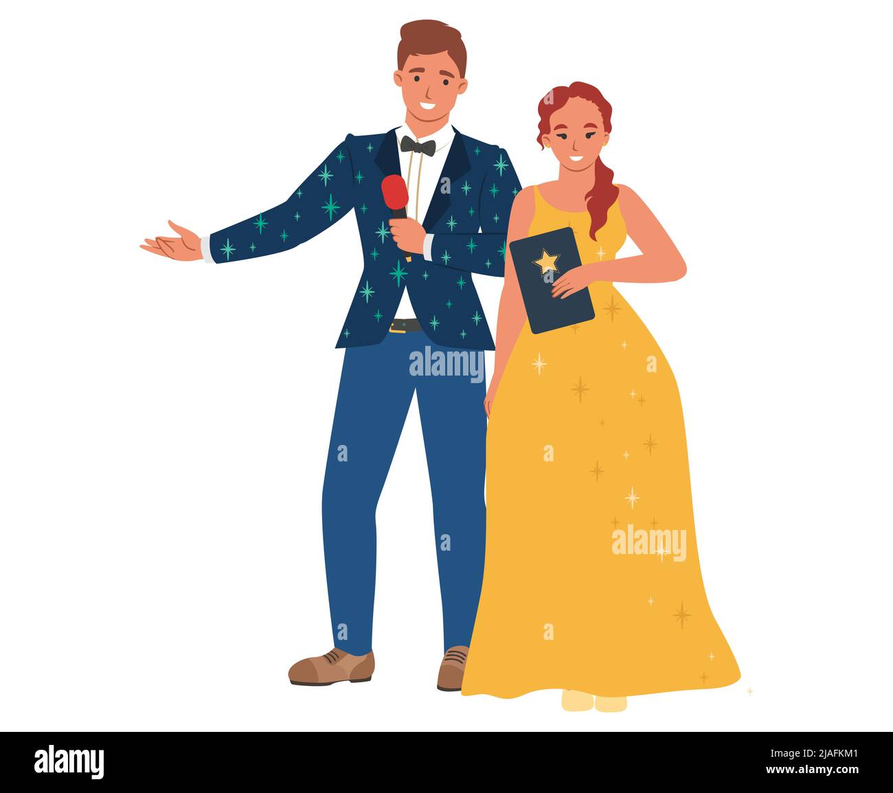 Event hosts vector cinema award ceremony presenter Stock Vector Image ...