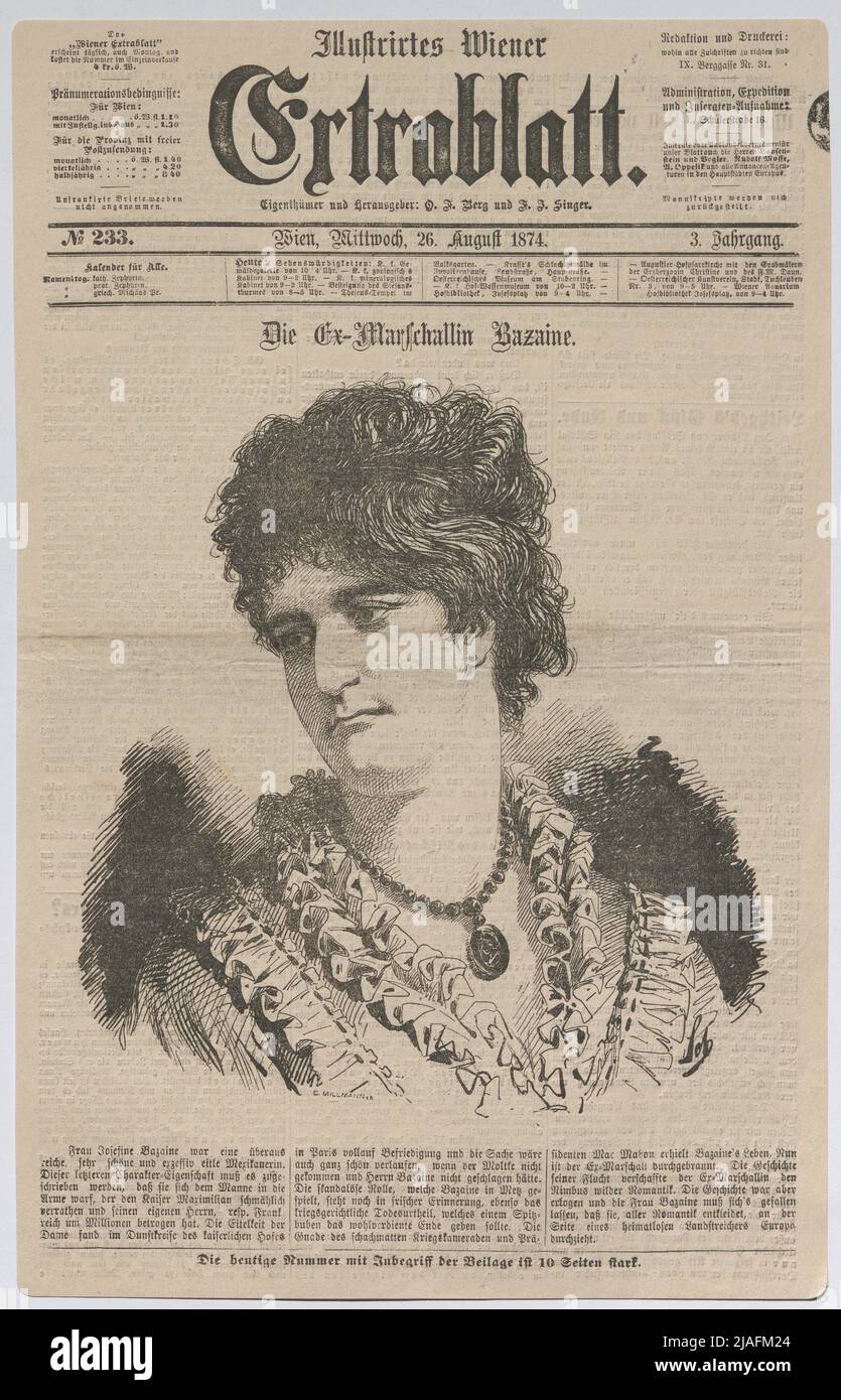 The ex-Marshal Bazaine ("Illustrirted Wiener Extrablatt"). C. Millmann ...