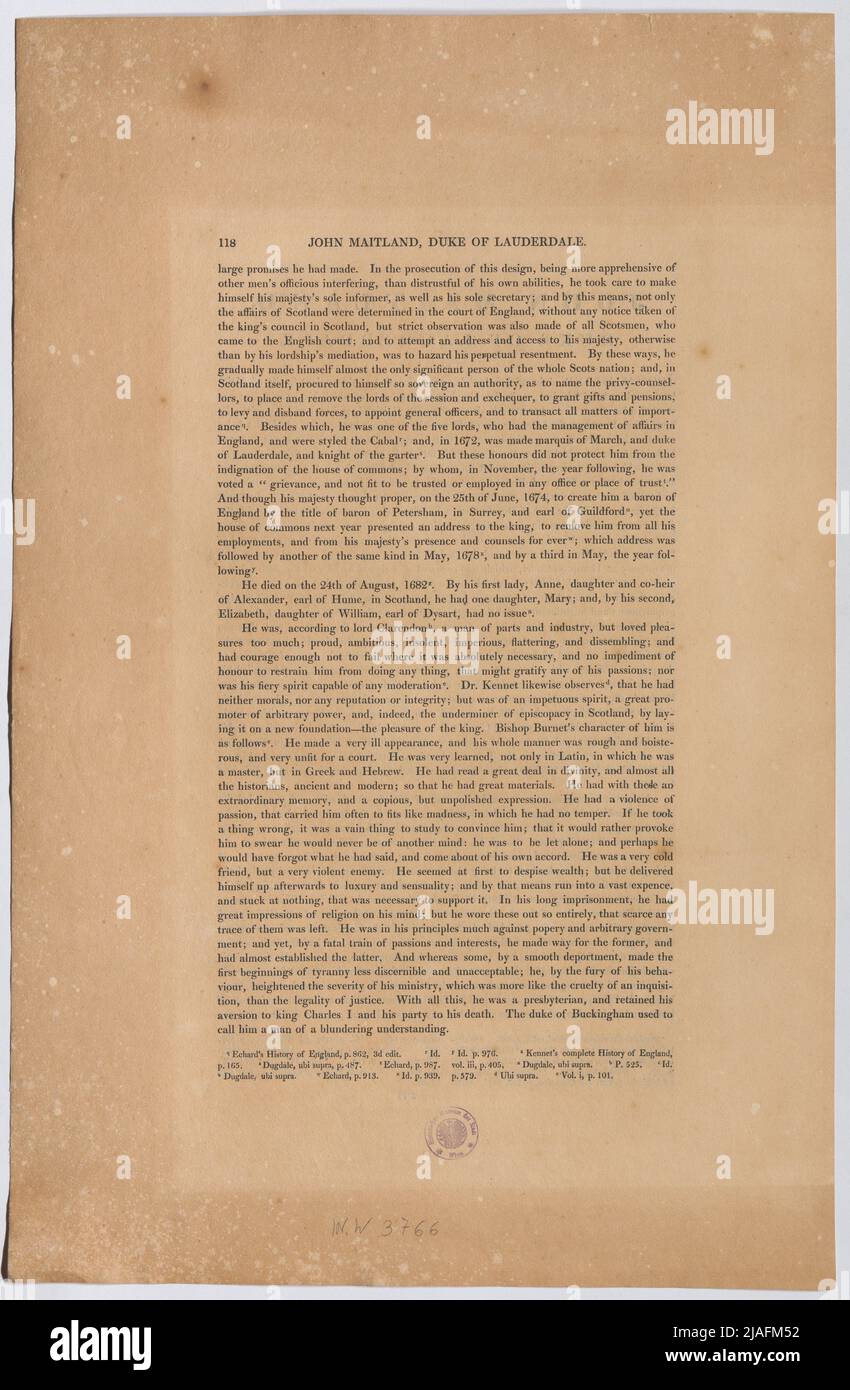 John Maitland, Duke of Lauderdale ". Biography of John Maitland, Duke ...