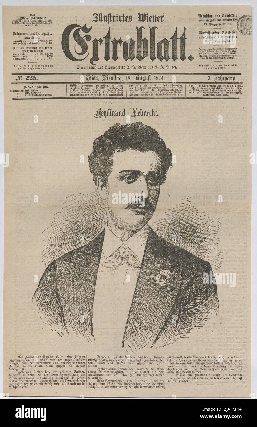 Ferdinand Lebrecht. ". Ferdinand Librecht, actor and singer (title page ...