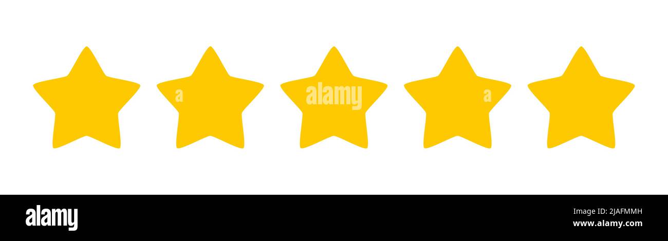 Five stars quality rating icons. Vector illustration Stock Vector Image ...