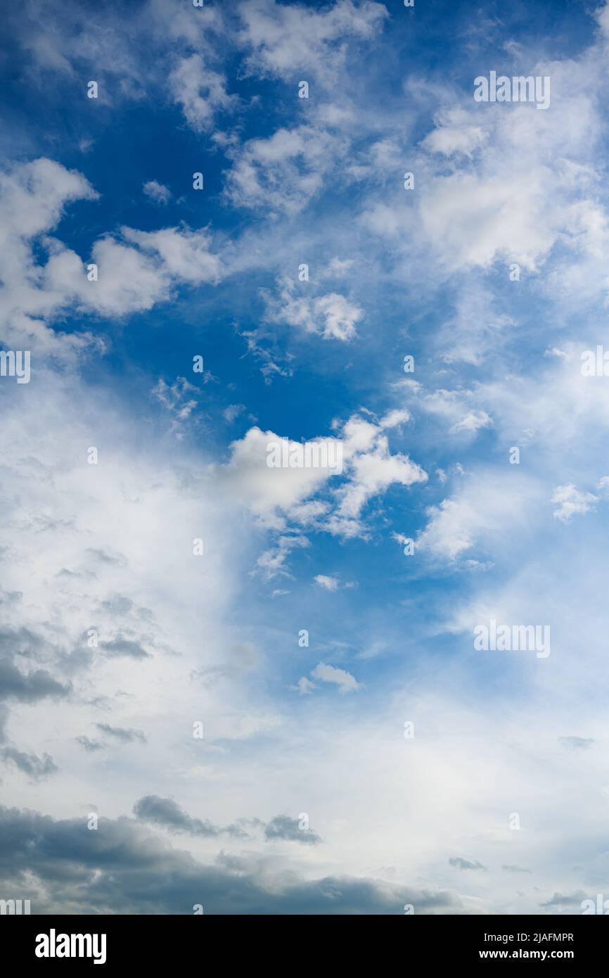 Dramatic blue sky with white clouds Stock Photo - Alamy