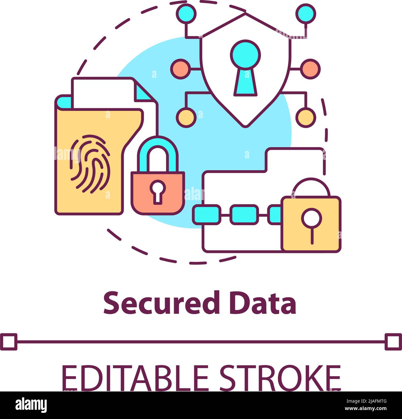 Secured data concept icon Stock Vector Image & Art - Alamy