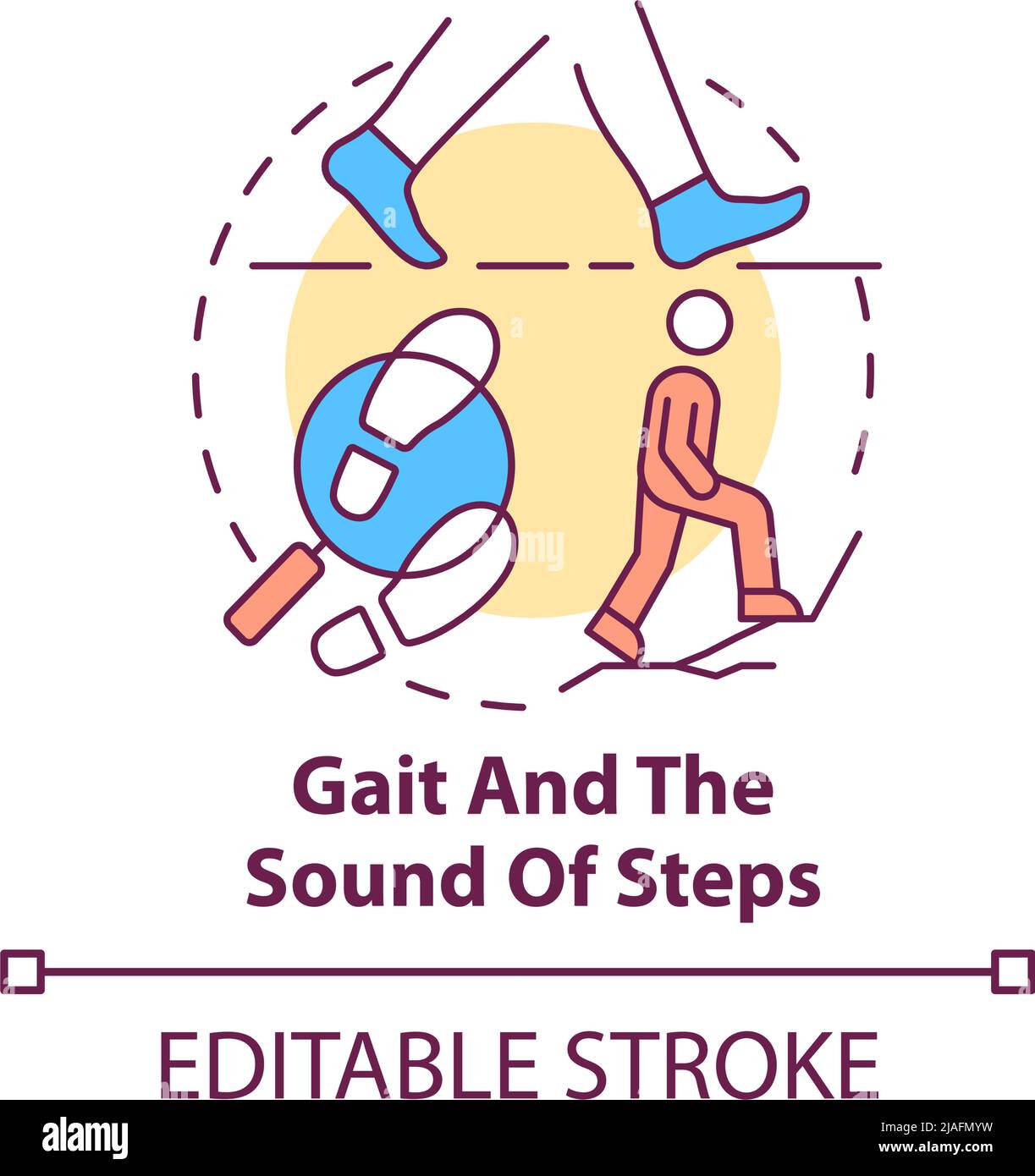 Gait and sound of steps concept icon Stock Vector Image & Art - Alamy