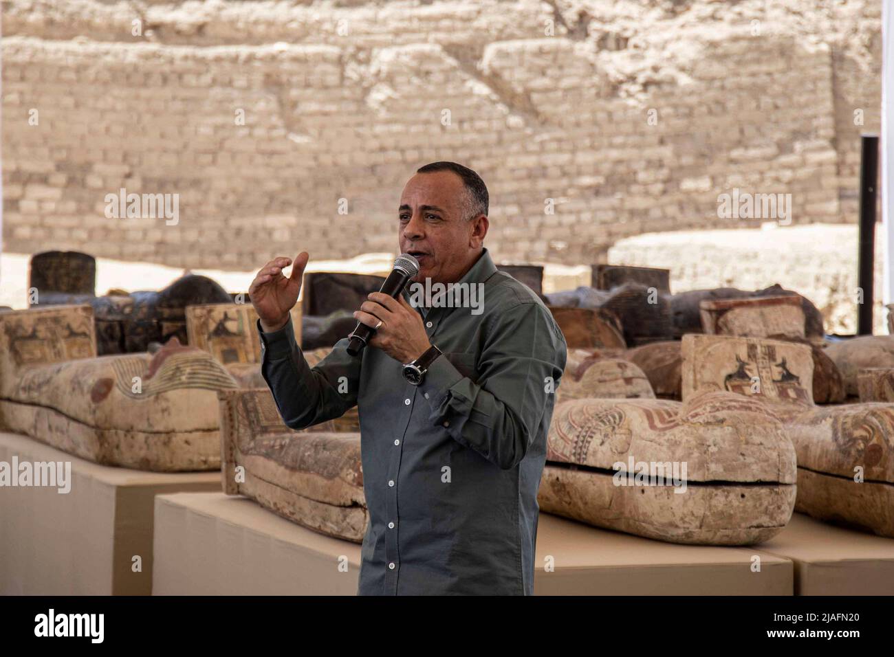 Saqqara, Egypt. 30th May, 2022. Mostafa Waziri, Secretary-General of ...