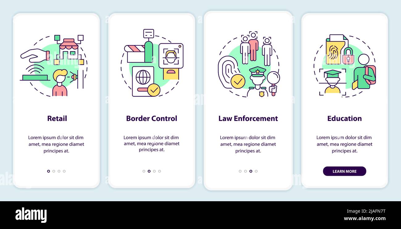 Biometric Technology Implementation Onboarding Mobile App Screen Stock