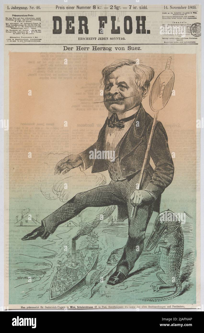 The Duke of Suez. ". Ferdinand de Lesseps" crosses "the Suez Canal ...