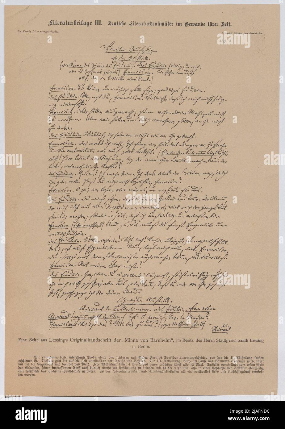 Lessings original manuscript hi-res stock photography and images - Alamy